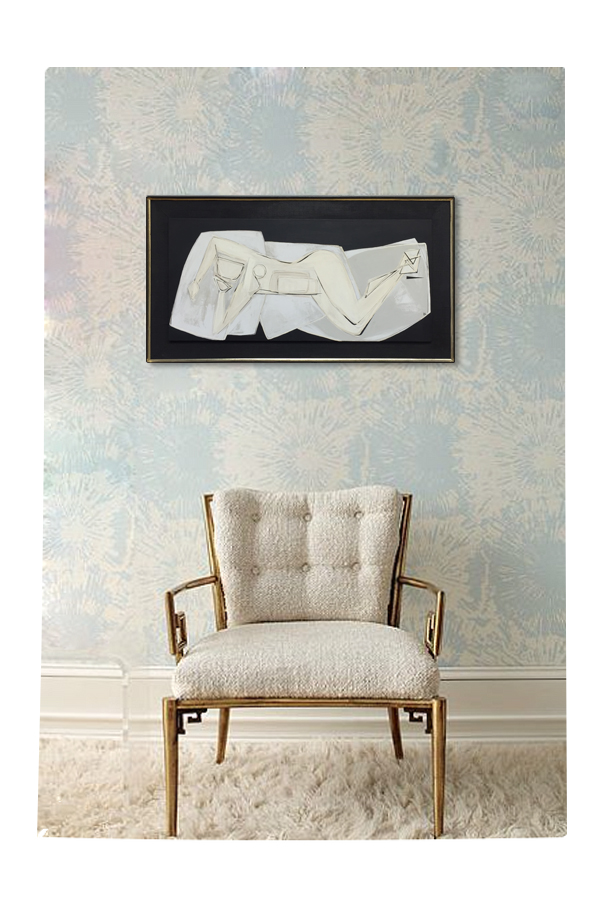 B611 'In Perfect Dreams' Oil & Acrylic on Board in Gilt, Black Lacquer ...